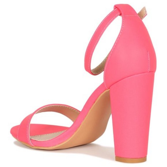 Shoes | Bella Luna Open Toe Ankle Strap Vegan Leather Chunky Heel Hot ...